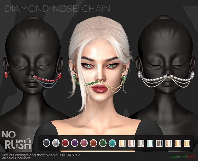 Second Life Marketplace - [NoRush] Diamond Nose Chain -unpack-